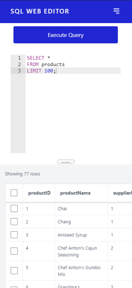 GitHub - ryantando/sql-editor-web